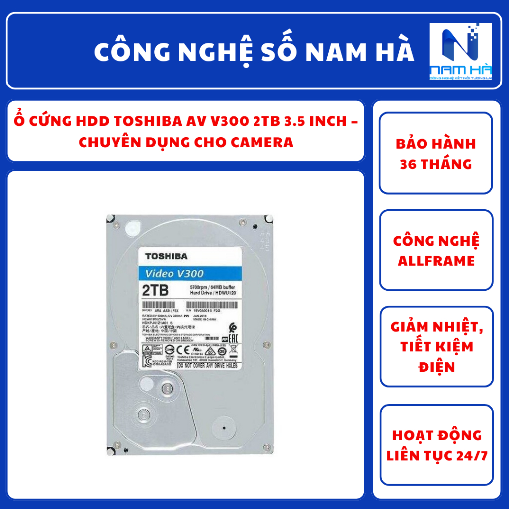 Ổ Cứng Chuyên Dụng Cho Camera 2TB Toshiba AV – Hỗ Trợ Ghi Hình 24/7 – Chính Hãng – Bảo Hành 36 ...
