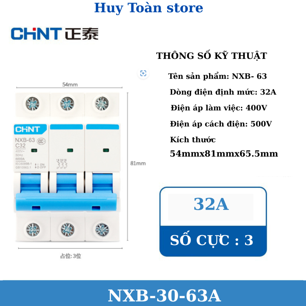 (BÁN BUÔN)Aptomat 3p chint MCB 3P chint át 3P chint NXB-63 32A 40A 63A HÀNG CHÍNH HÃNG | Shopee ...