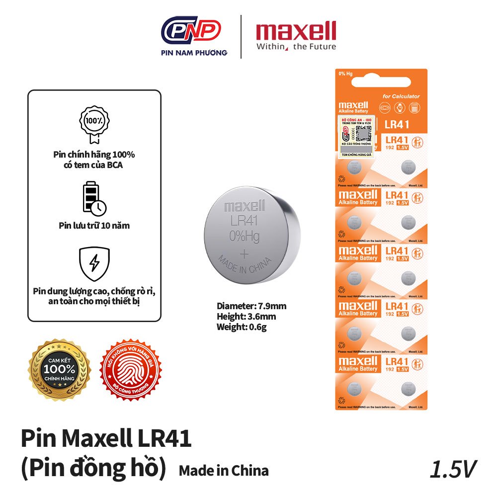 Pin Cúc Áo Maxell LR41 1.5V Chính Hãng - Pin đồ chơi, Pin máy tính mini ...