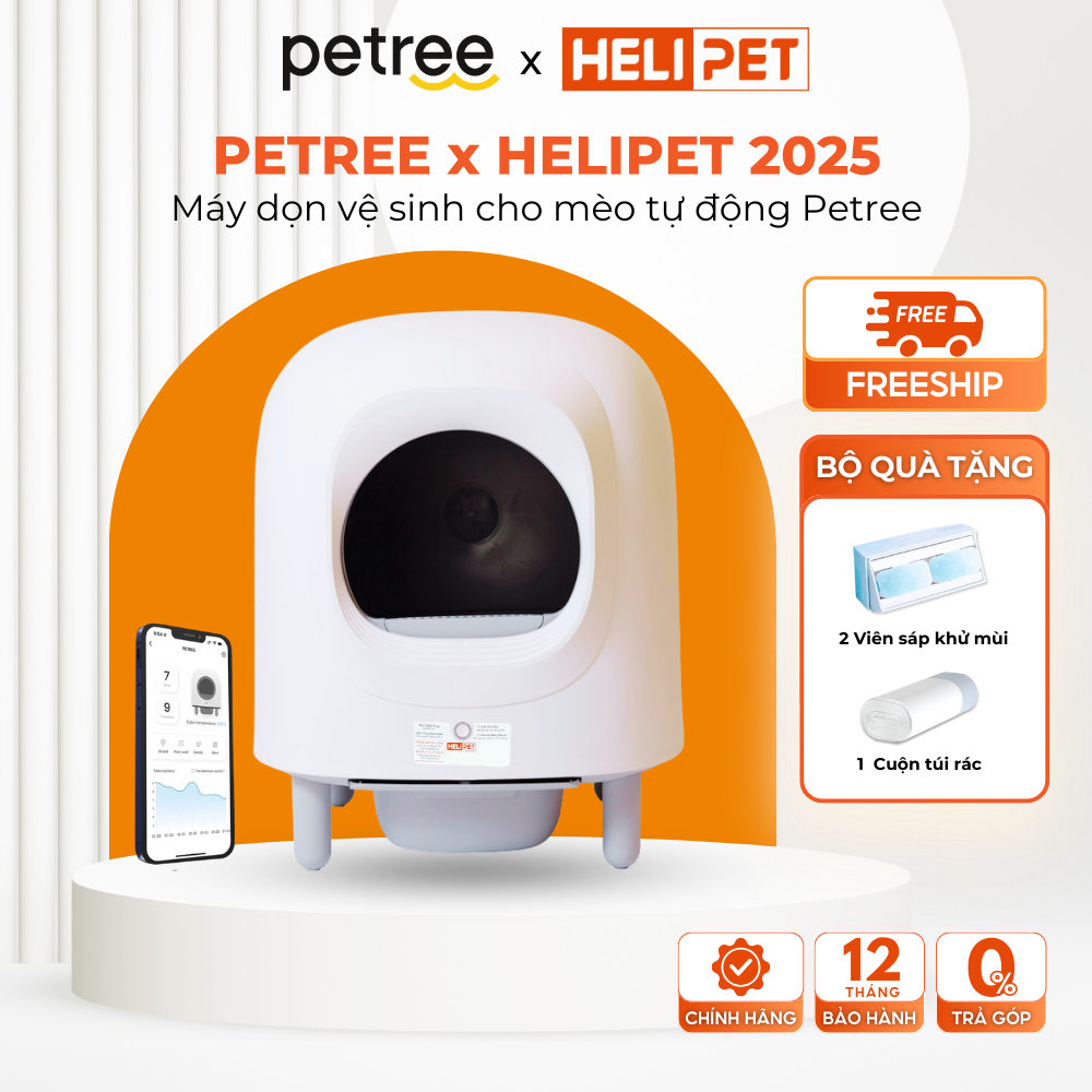 [NEW 2025] Máy Vệ Sinh, Dọn Phân Mèo Tự Động PETREE x HeLiPet 2025, Bản ...
