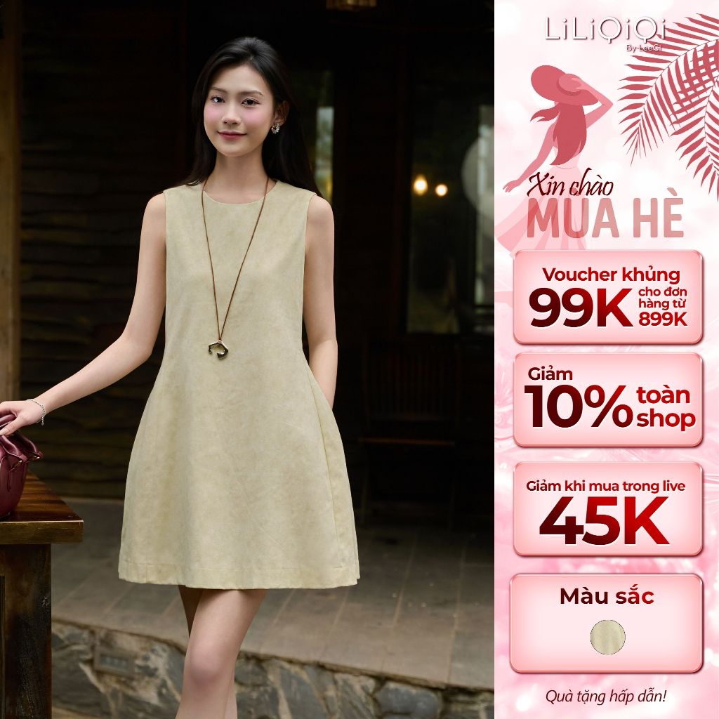 Váy denim ngắn dáng suông PEARL thiết kế trẻ trung, nữ tính đi chơi đi tiệc LiLiQiQi By LeeGi ...