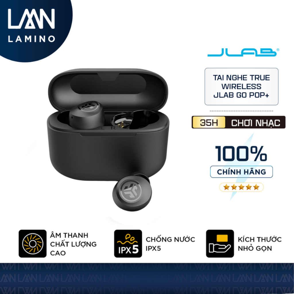 Tai Nghe True Wireless JLAB Go POP+ | Kháng Nước IP55 | Kết Nối Độc Lập ...