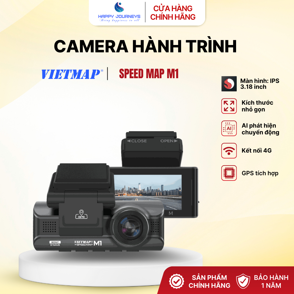 Camera hành trình Vietmap Speed Map M1 – Ghi hình sắc nét, cảnh báo giao thông chính xác toàn ...