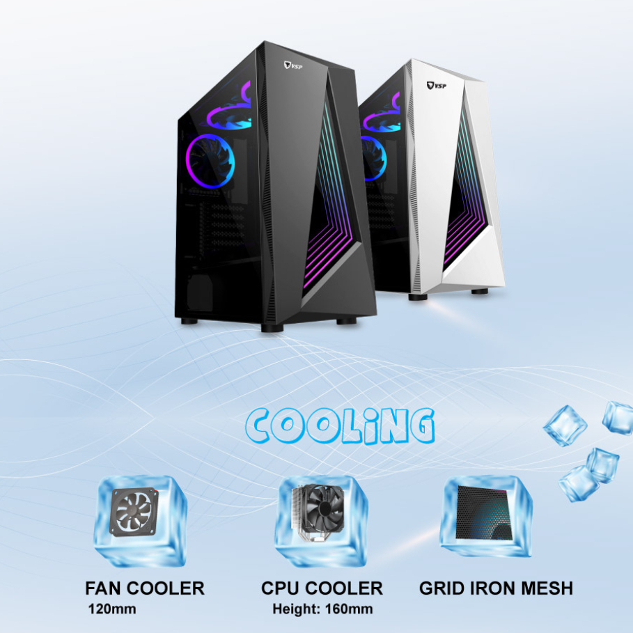 (ATX) Vỏ Case Máy Tính VSP Gaming KA33 - (ATX) LED RGB | Shopee Việt Nam