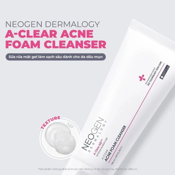 Neogen Sữa rửa mặt dạng gel Cho Da Dầu Mụn Dermalogy A-Clear Acne Foam ...