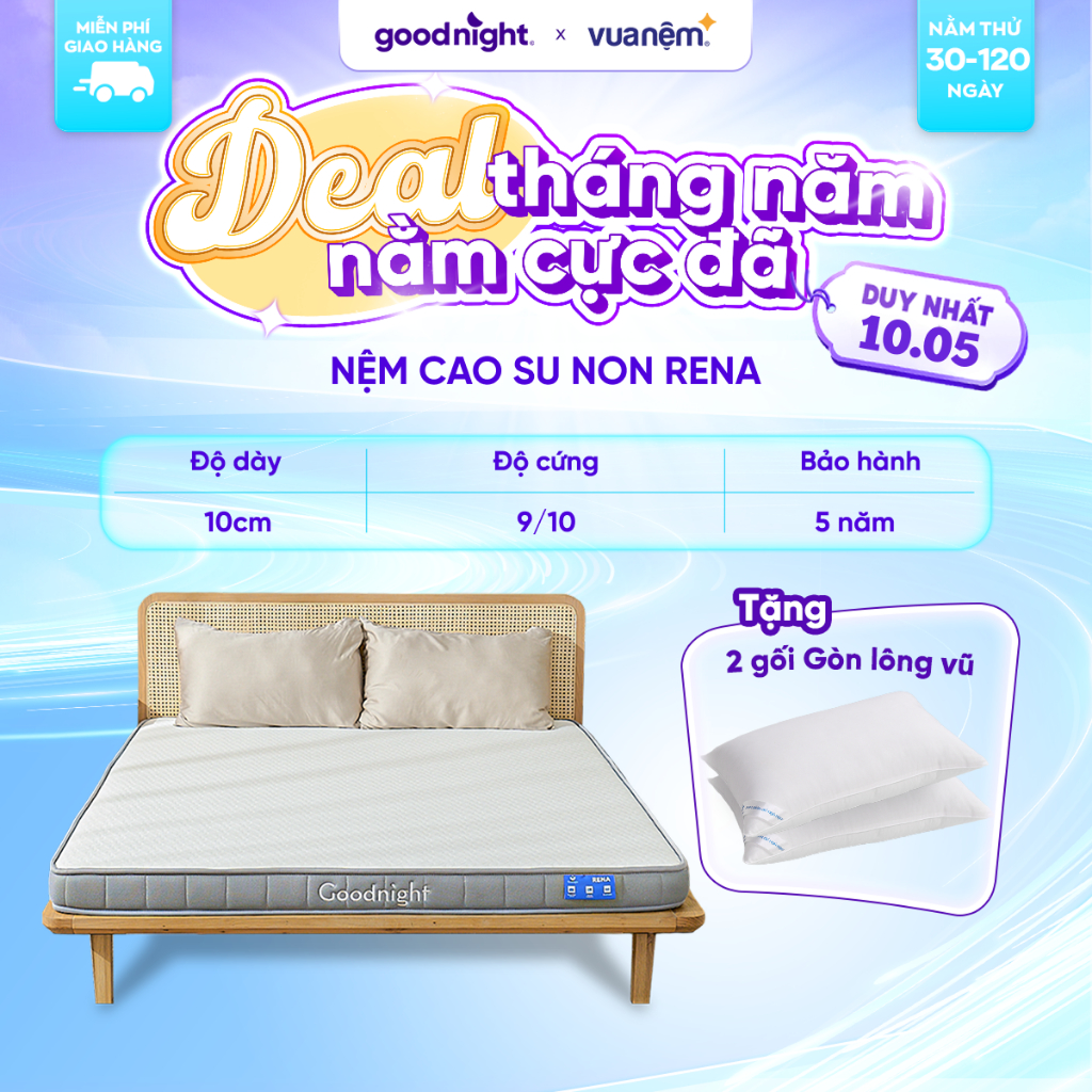 Nệm Cao Su Non Vua Nệm Goodnight Rena 10cm, Đệm Cao Su Non Hybrid Lớp ...