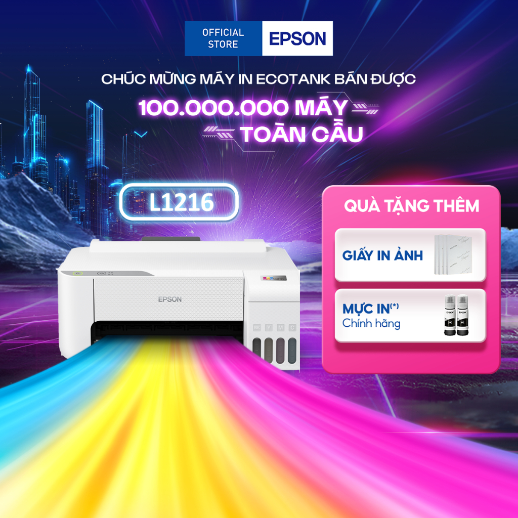 Máy In Phun Màu Đơn Năng Epson EcoTank L1216 (Bao Gồm Bộ Mực Chính Hãng ...