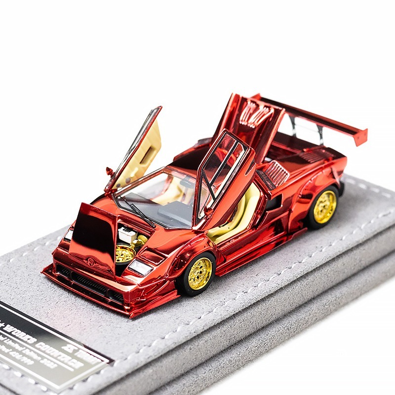 Mô hình xe Lamborghini Countach LBWK Chrome Red 2025 HEC Beijing ...