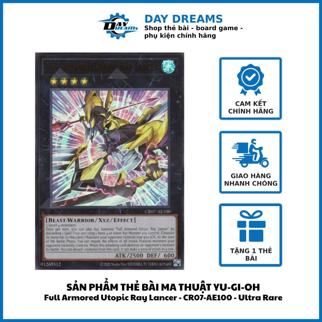 THẺ BÀI YUGIOH CHÍNH HÃNG: Full Armored Utopic Ray Lancer - CR07-AE100 ...