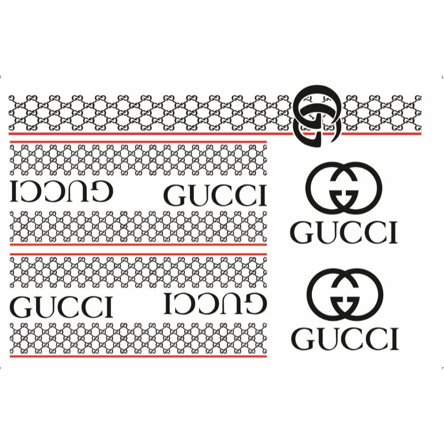 Bộ Tem Dán Xe Điện GUCCI ĐEN dán xe K1,VC,V1 Tem 3 lớp, không ảnh hưởng ...