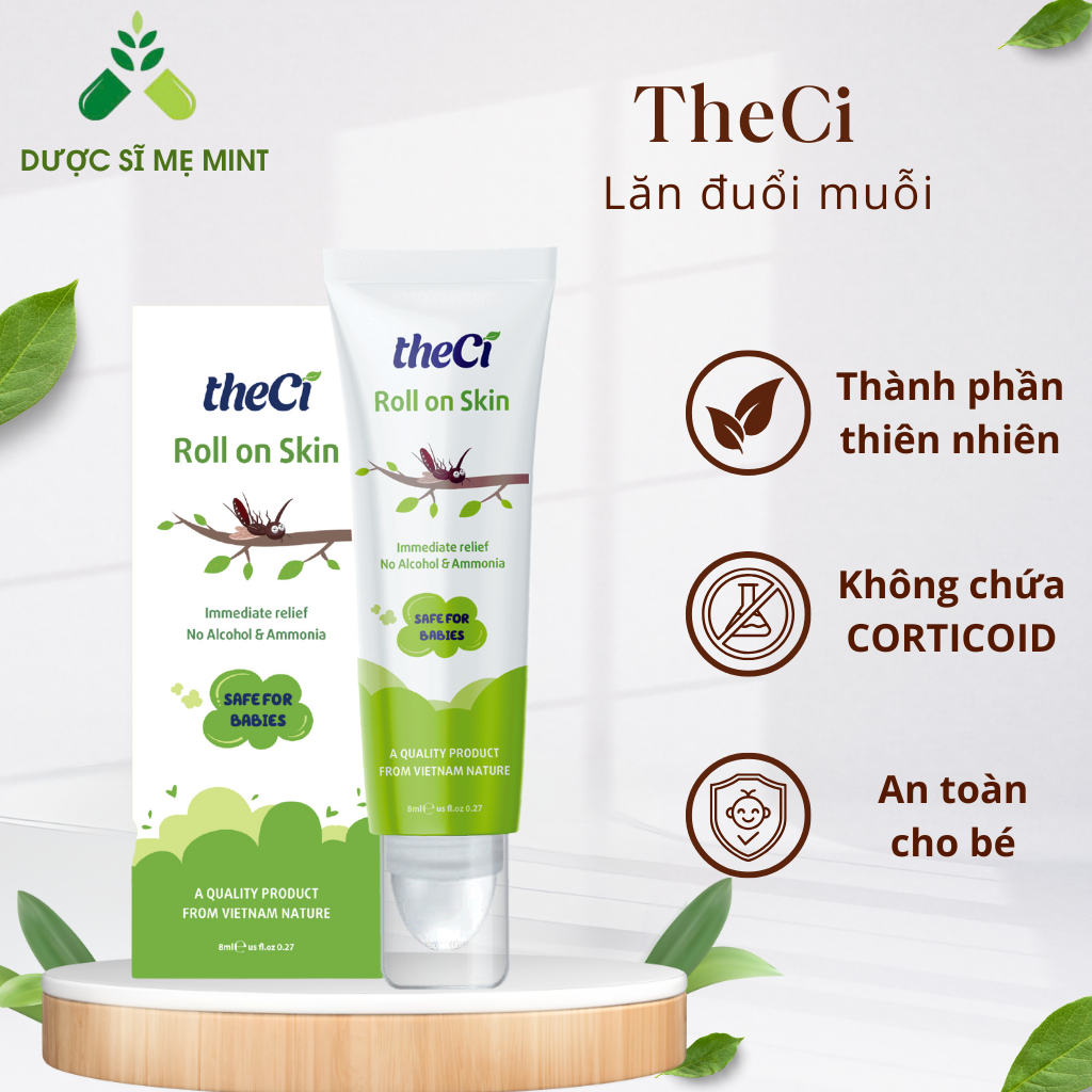 Lăn Đuổi Muỗi TheCi Cho Bé Tinh Dầu Tự Nhiên 8ml _ An Toàn Cho Bé, Thành Phần Thiên Nhiên, Không ...