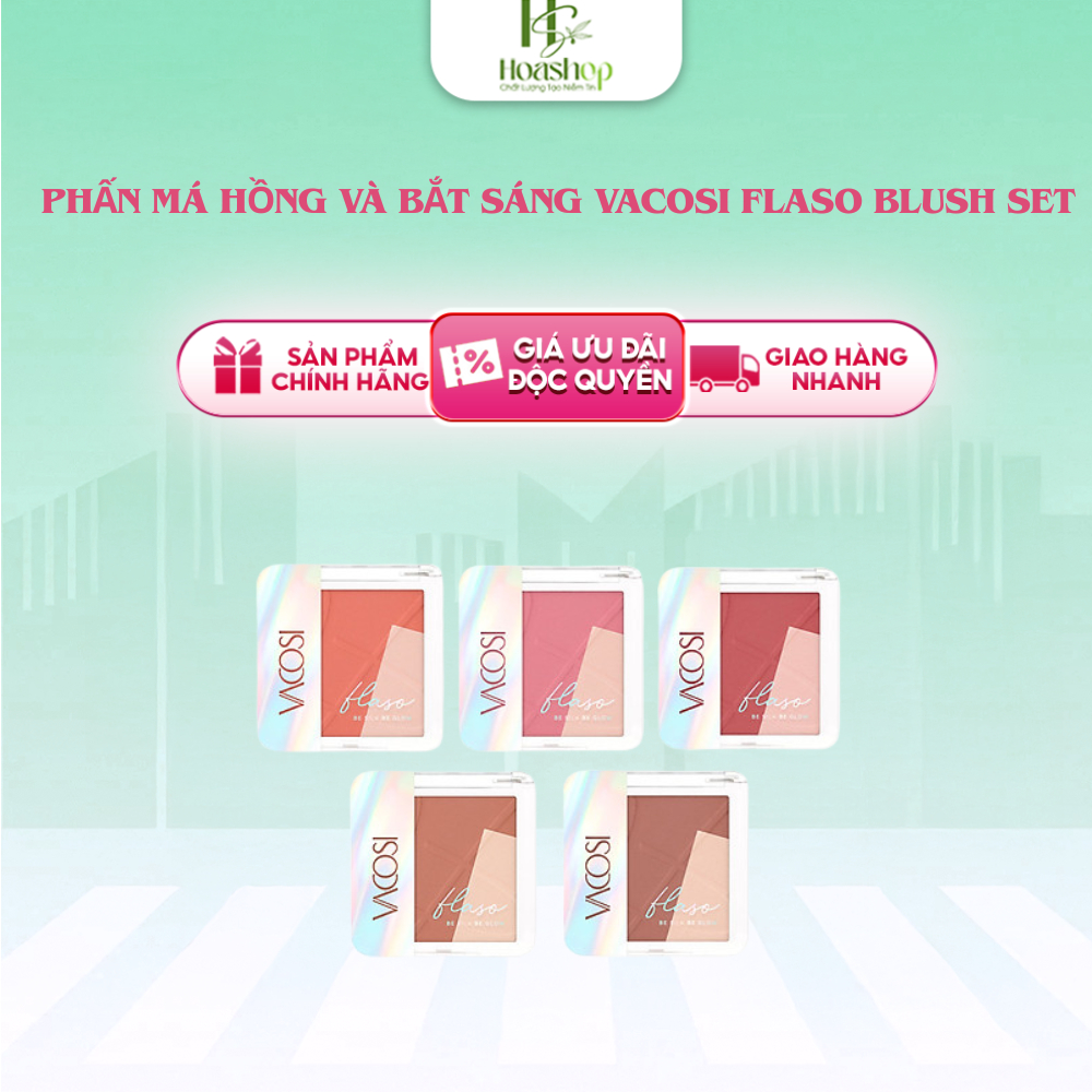 Phấn Má Hồng Và Bắt Sáng VACOSI FLASO BLUSH SET | Shopee Việt Nam