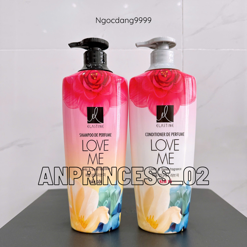 Dầu Gội Và Dầu Xả Elastine LOVE ME Hương Hoa Cỏ 600ml/chai | Shopee Việt Nam
