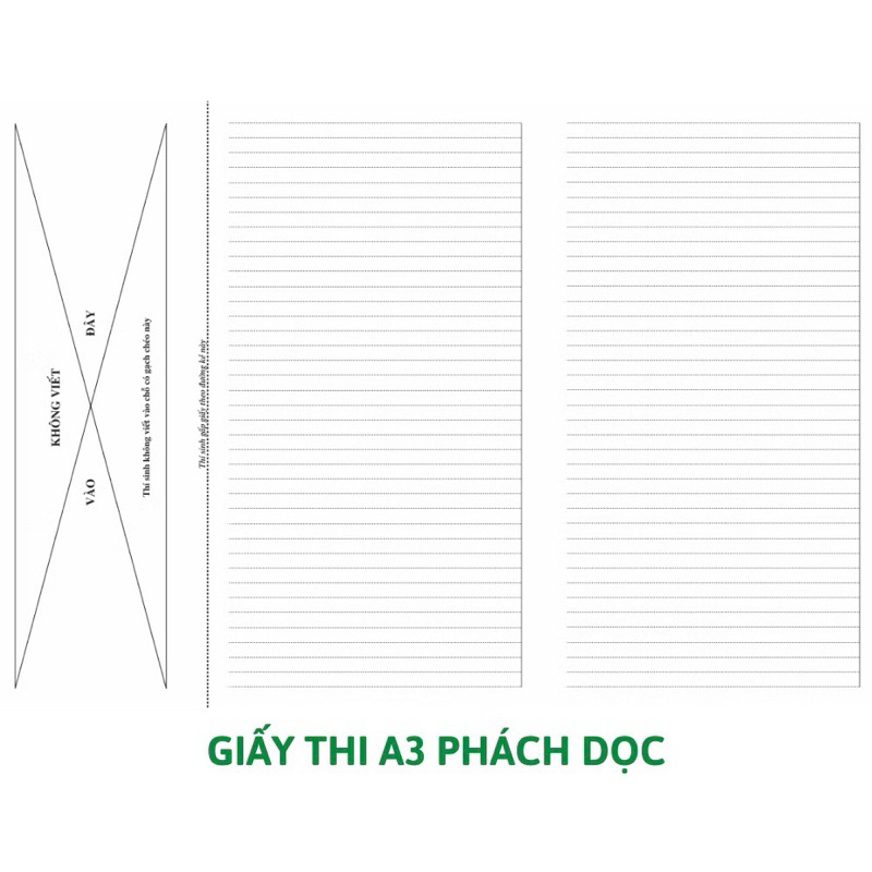 Giấy thi phách dọc, phách ngang, giấy thi tốt nghiệp THPT, thi đại học ...