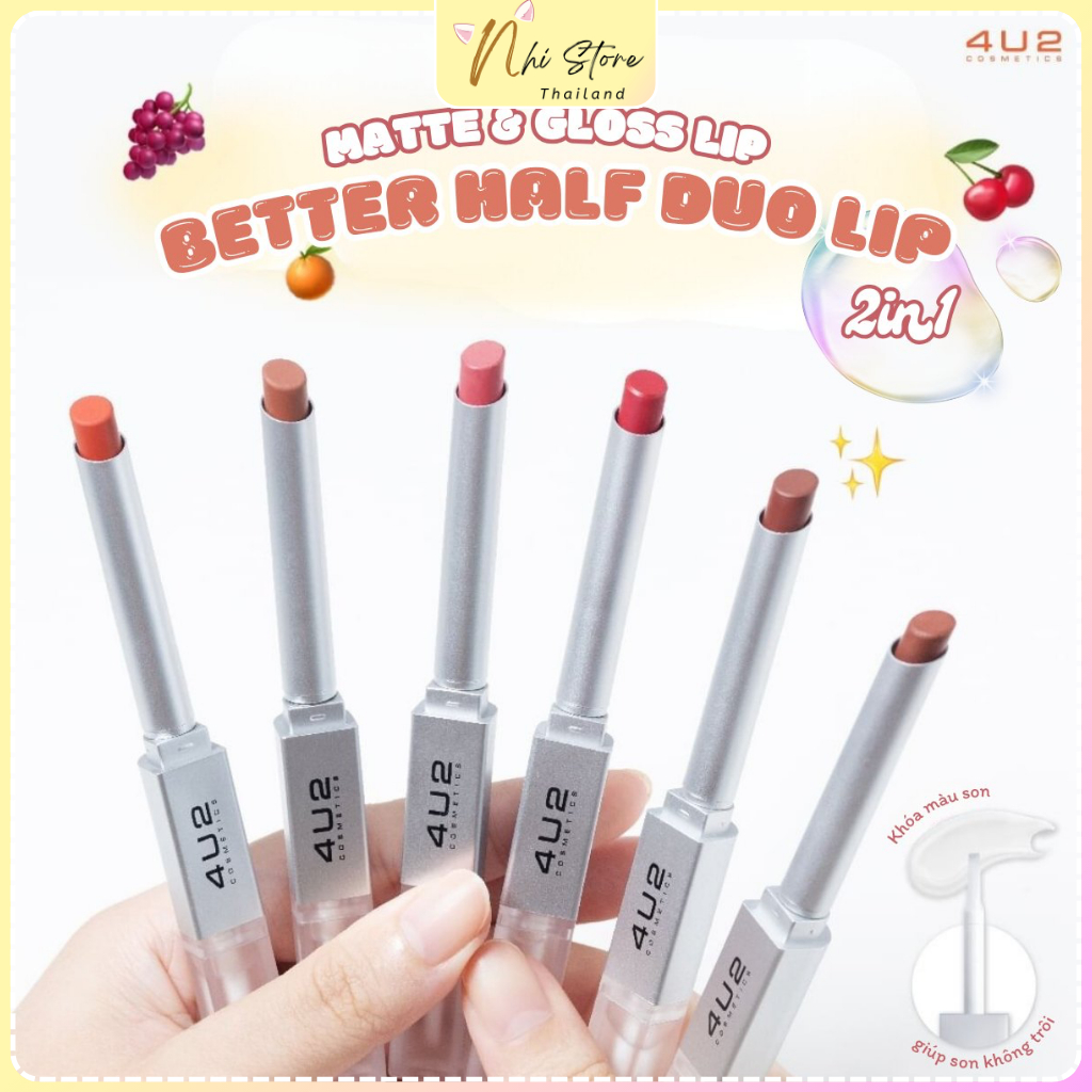 [ Nhi Store ] Son Môi 2 Đầu 4U2 BETTER HALF DUO LIP son mịn lì và khoá ...