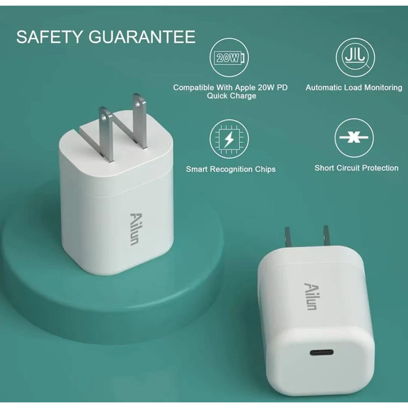 Củ Sạc Nhanh Ailun USB-C 20W Chính Hãng, chân gập gọn | Shopee Việt Nam