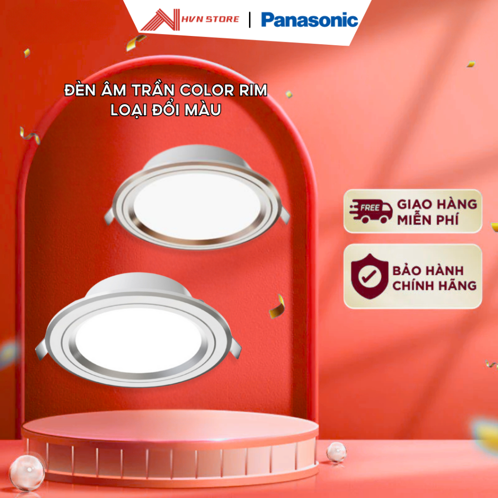 Đèn Âm Trần Panasonic Color Rim LED Đổi Màu Viền Vàng, Bạc 9W 12W Ánh ...