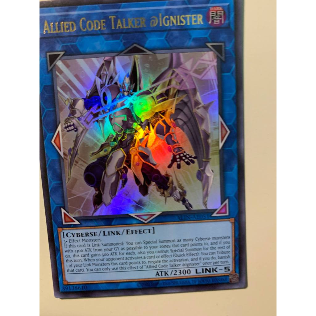 thẻ bài yugioh chính hãng "Allied Code Talker @Ignister" ALIN-AE051 Ultra | Shopee Việt Nam