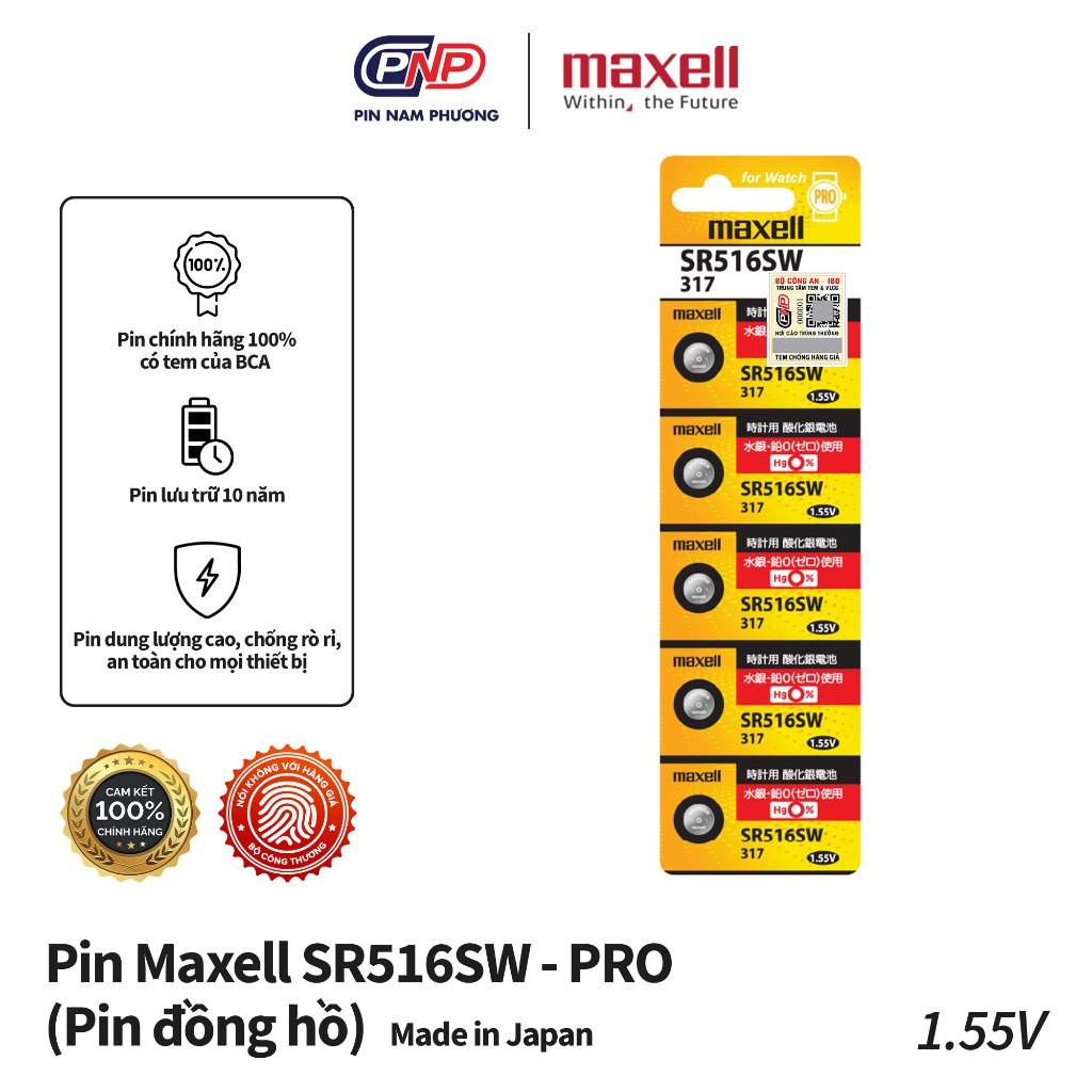 Pin Maxell SR516SW PRO 1.55V Chính Hãng - Dùng cho cmos, thiết bị điện tử, pin đồng hồ | Shopee ...