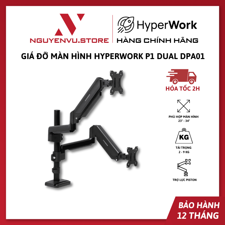 [KHO HN - HCM] Giá treo Màn Hình HyperWork P1 Dual DPA01 - Hàng Chính ...