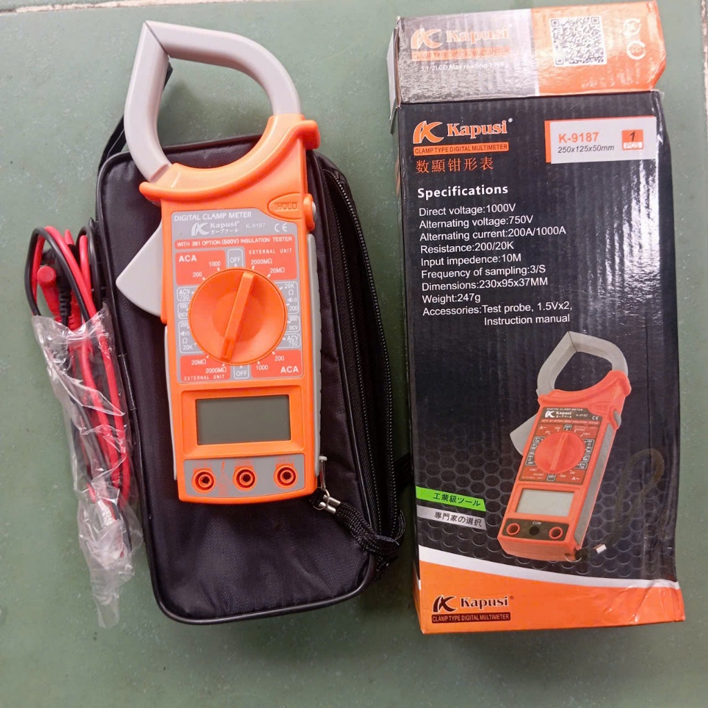 Ampe kìm Đồng hồ kẹp dòng vạn năng Kapusi Japan K-9187,đo tụ, tần số, nhiệt độ, điện trở, điện ...