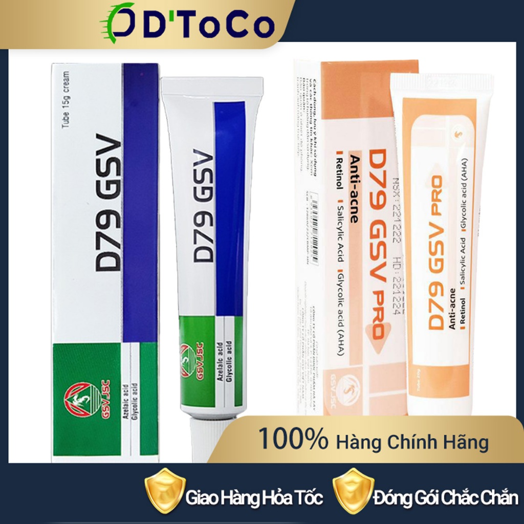D79 GSV Kem Giảm Mụn Trứng Cá, Mụn Lưng, Dày Sừng Nang Lông 15g ...