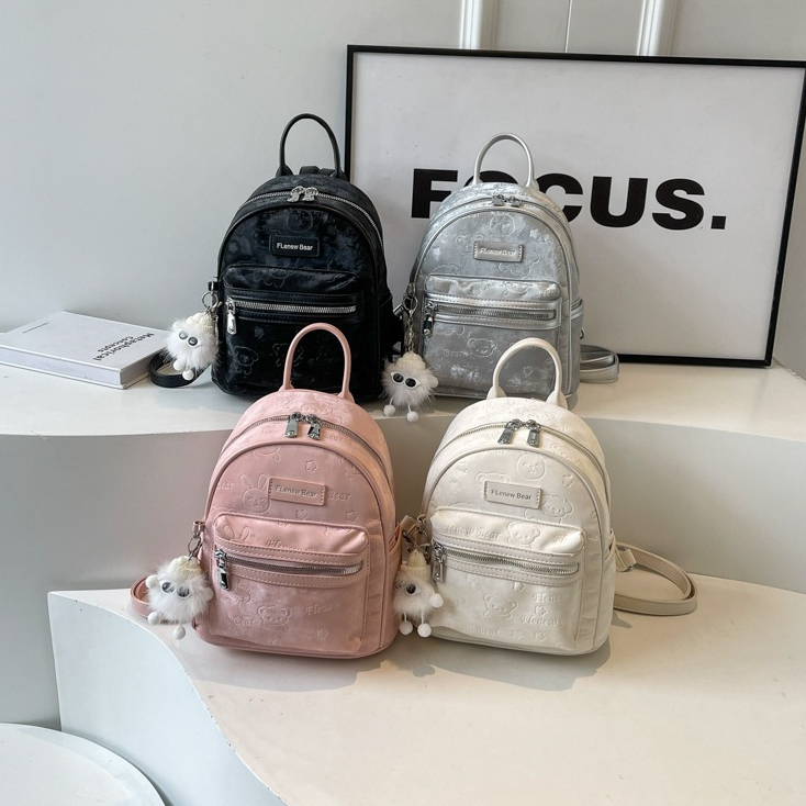 Balo nữ thời trang YALINA balo mini size 22cm chất da nhung kèm móc ...