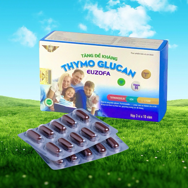 Viên uống tăng đề kháng Thymo glucan Euzofa kingphar 3 , hộp 30 viên ...