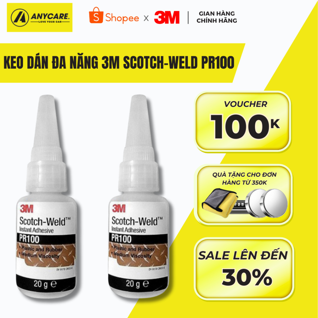 Keo Dán Đa Năng 3M Scotch-Weld PR100, Keo Dán Siêu Dính Dán Giày Dép Da, Gỗ,Sành Sứ,Cao Su ...