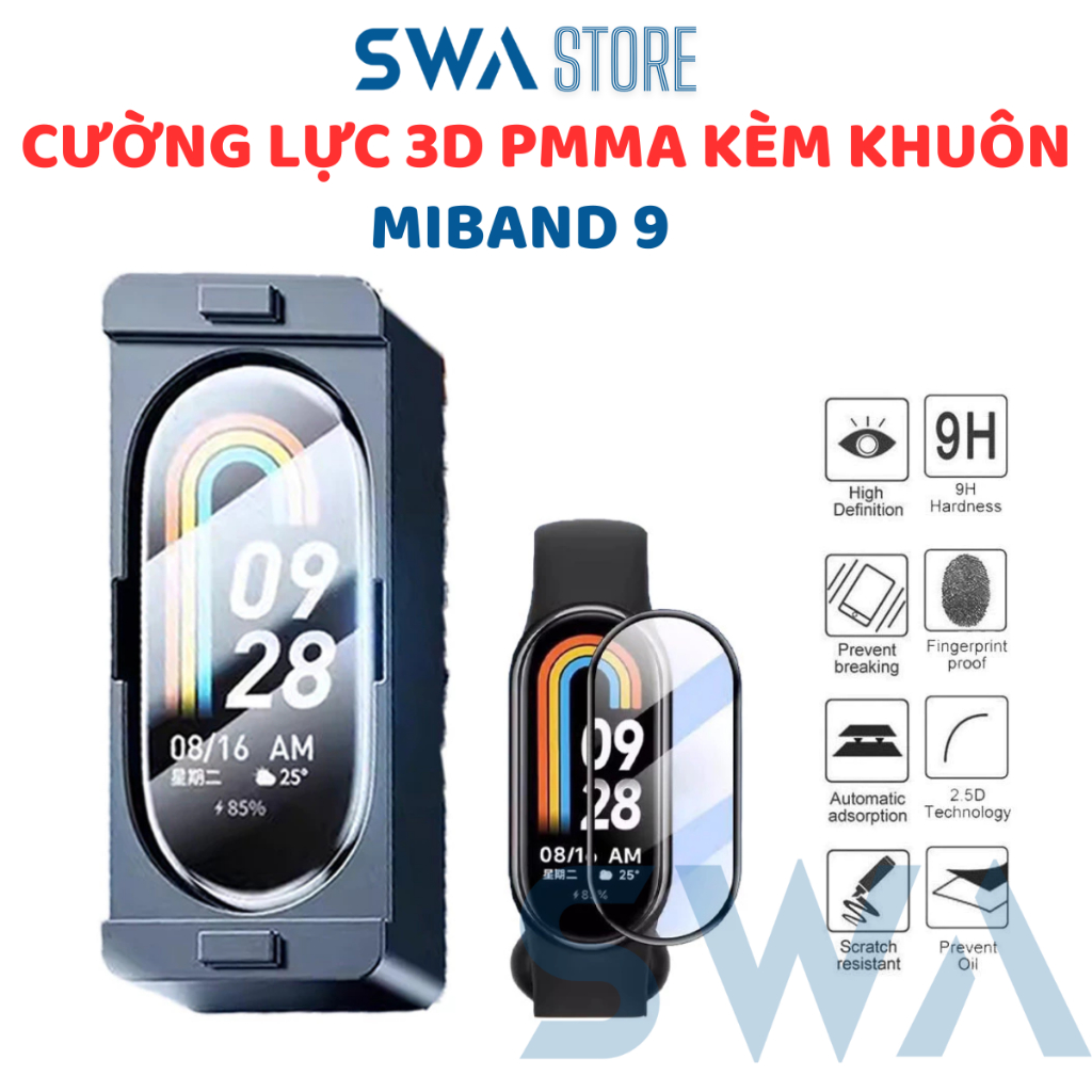 Dán Màn 3D PMMA Có Khuôn Cố Định Cho Vòng Đeo Tay Thông Minh Miband 9 ...