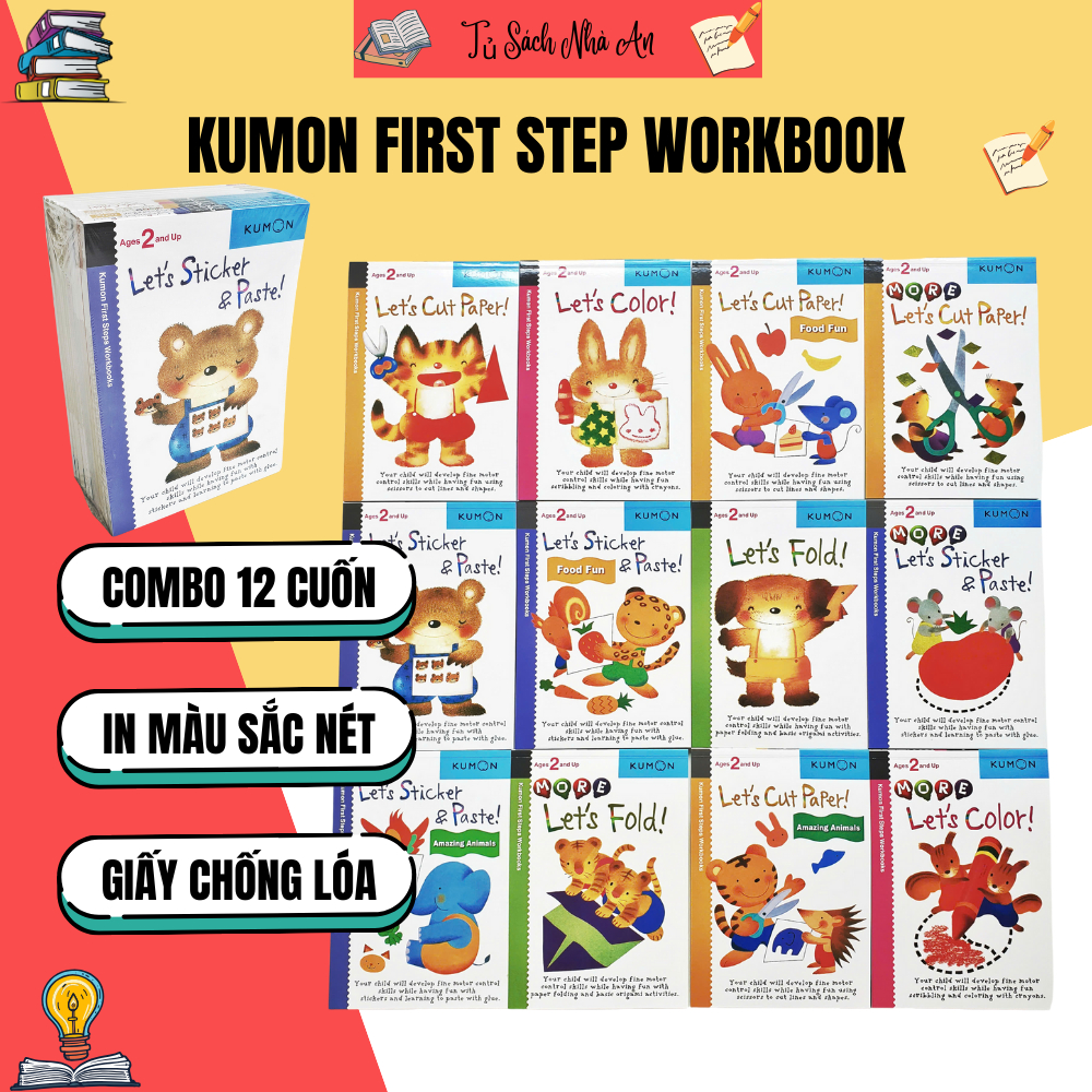 Sách - KUMON FIRST STEP WORKBOOK BỘ 12 QUYỂN - Rèn kỹ năng vận động ...