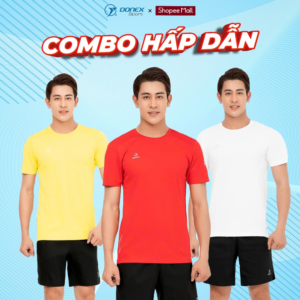 Combo 3 Áo Thể Thao Nam DONEX CB-9064 Siêu Bền Thoáng Khí | Shopee Việt Nam