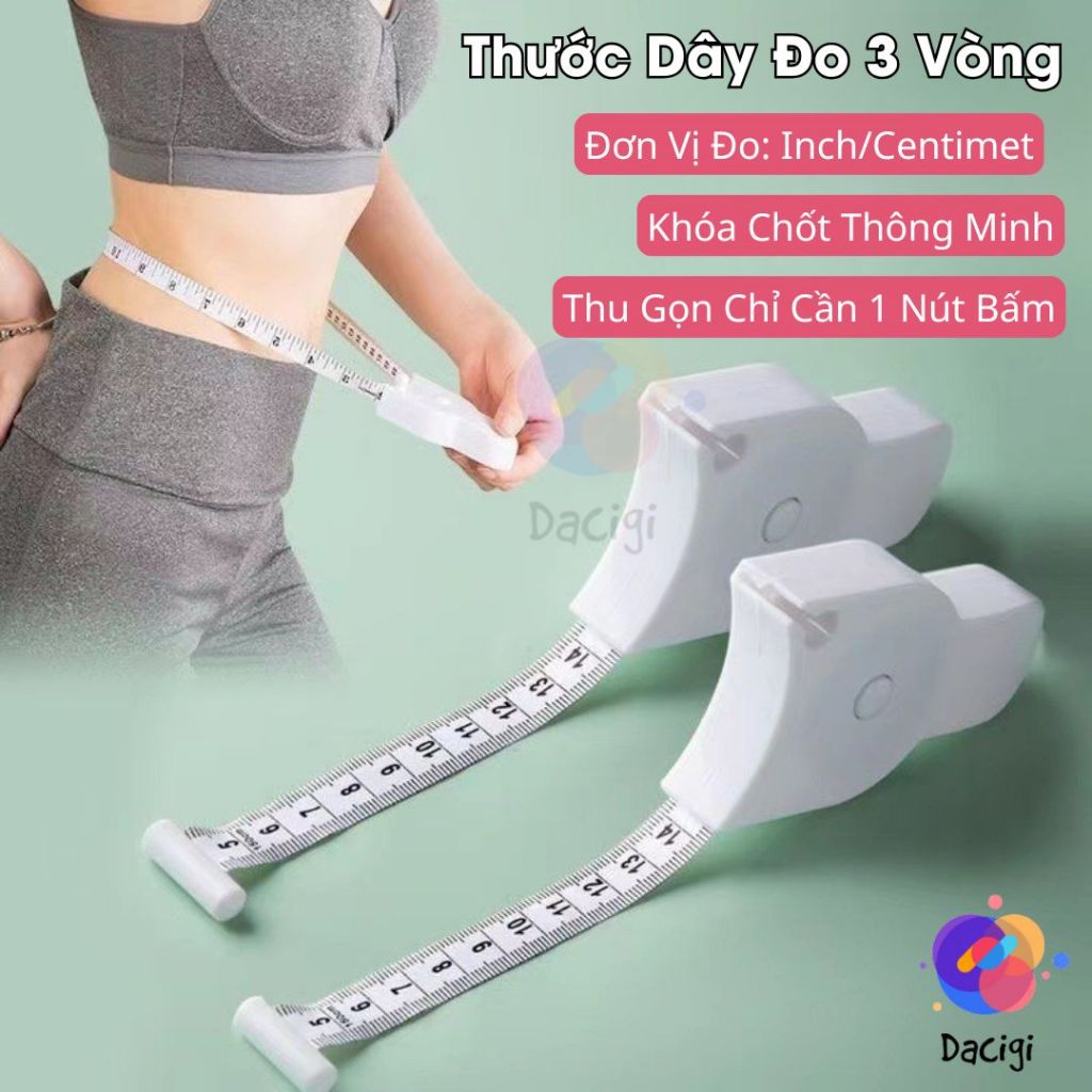 Thước dây đo eo, Thước đo 3 vòng, Cuộn thước dây đo cơ thể đa năng dài ...