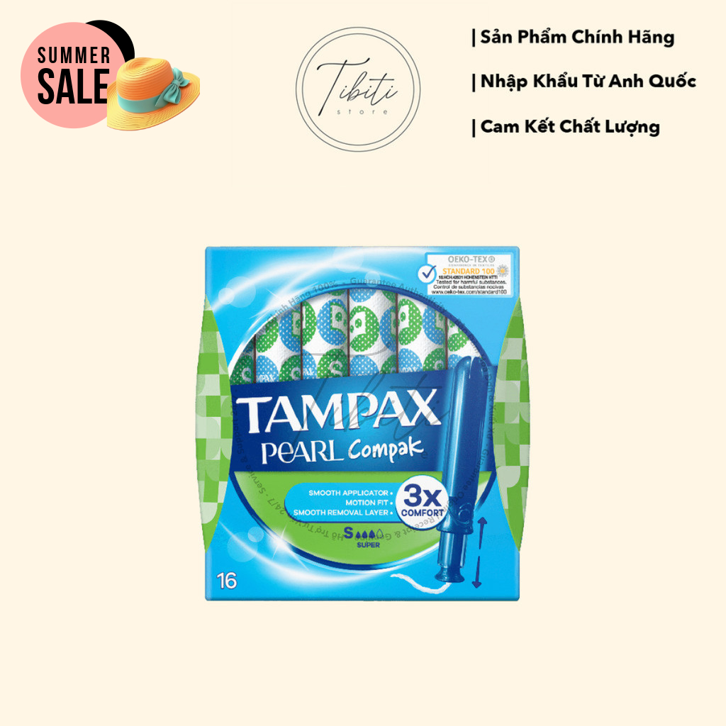 Băng vệ sinh dạng ống Tampon Tampax Pearl Compak 16 cái | Shopee Việt Nam