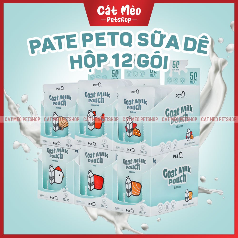 [Hộp 12 Gói] Pate Sữa Dê Petq Cho Mèo Cao Cấp Siêu Dinh Dưỡng + Bổ Sung Nước | Shopee Việt Nam