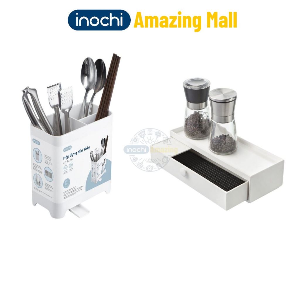 Hộp đựng đũa Inochi Yoko có vòi thoát nước sau khi rửa muỗng đũa ...