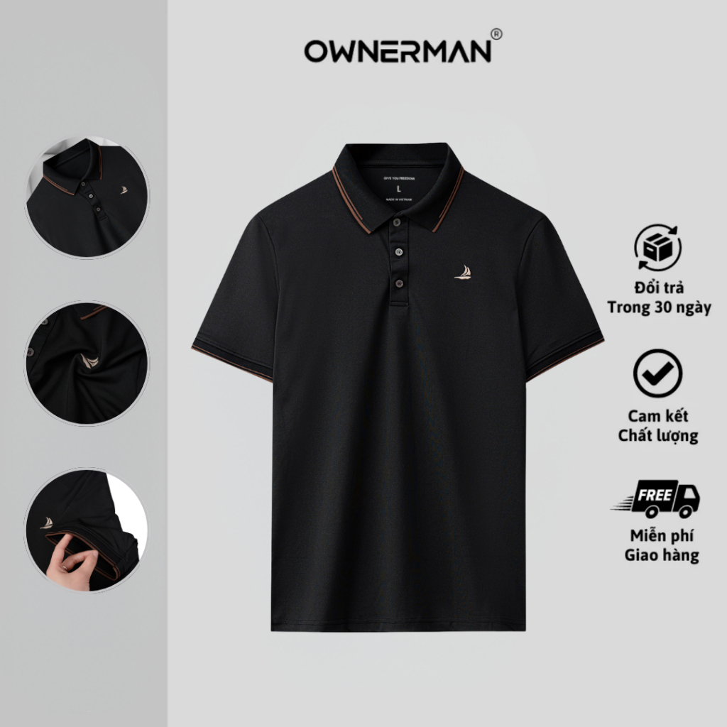 Áo thun polo nam OWNERMAN M11 áo phông nam có cổ cộc tay chất cá xấu ...