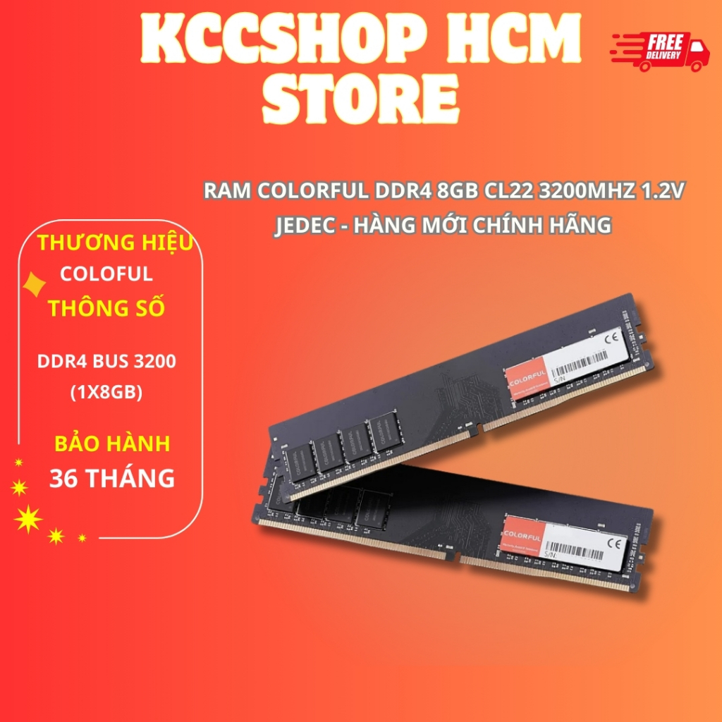 Ram COLORFUL DDR4 8GB CL22 3200MHz 1.2V JEDEC - Hàng mới chính hãng 3 ...