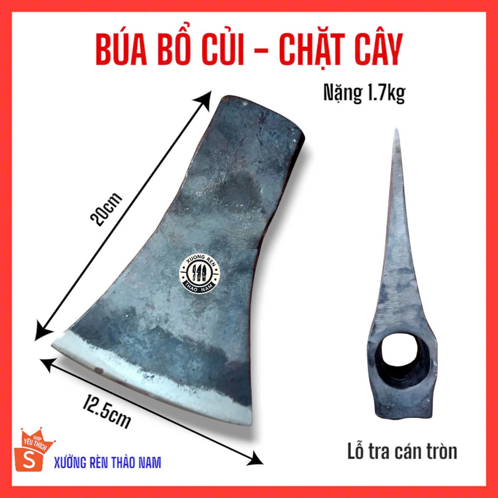 Búa bổ củi, chặt cây làm bằng thép xoắn Nga siêu bền nặng 1kg7 | Shopee ...