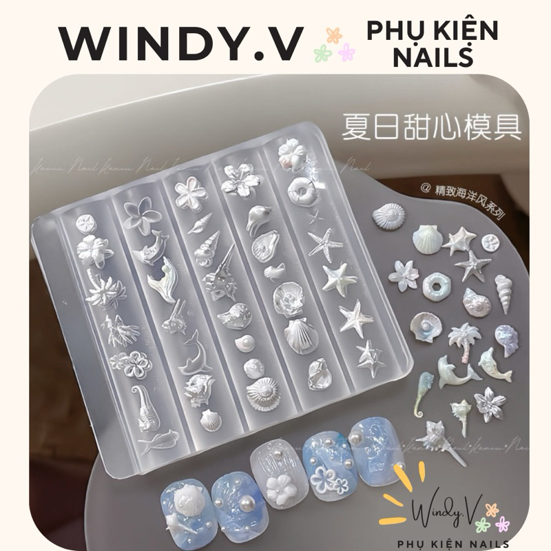 [Windy.V] Khuôn silicon chủ đề biển - phụ kiện nail | Shopee Việt Nam