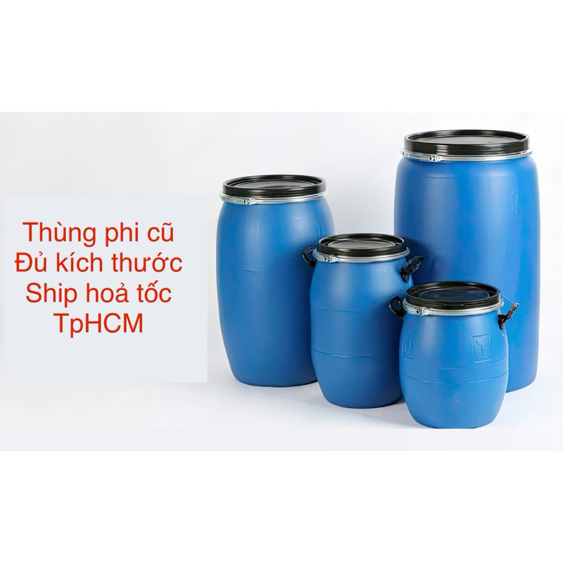 [Hoả Tốc HCM] Thùng phuy, Thùng phi nhựa xanh 30l, 60l, 120l, 160l loại dày (mới 80%) | Shopee ...