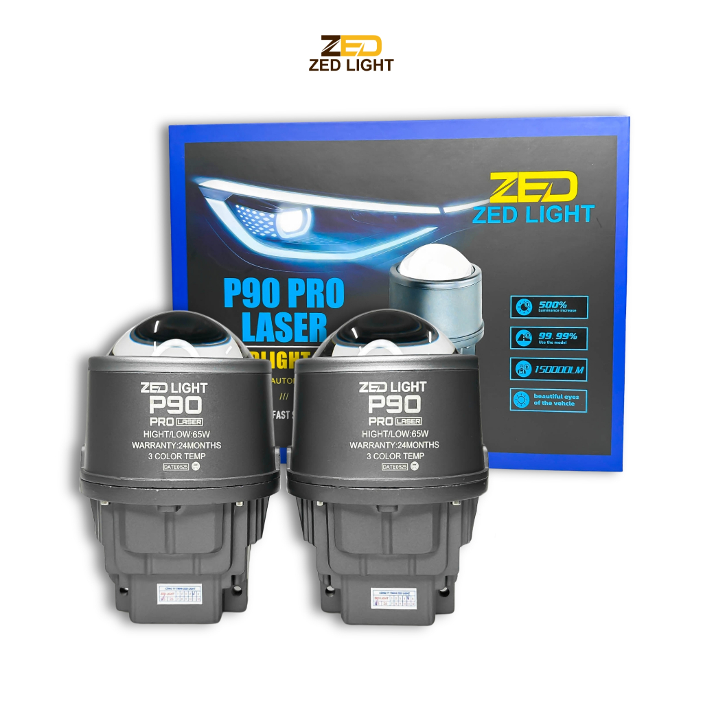 Đèn LED Bi Gầm 3.0 P90 Pro Laser ZEDLIGHT - 65W Trợ Pha Laser Chiếu Xa Trên 200m, Lắp Gầm Oto ...