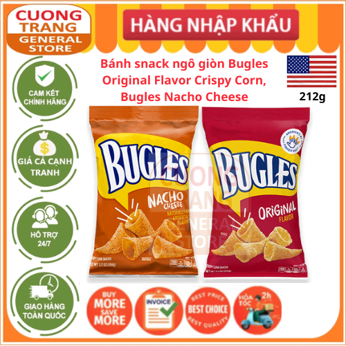 Bánh snack ngô giòn Bugles Original Flavor Crispy Corn, Bugles Nacho ...