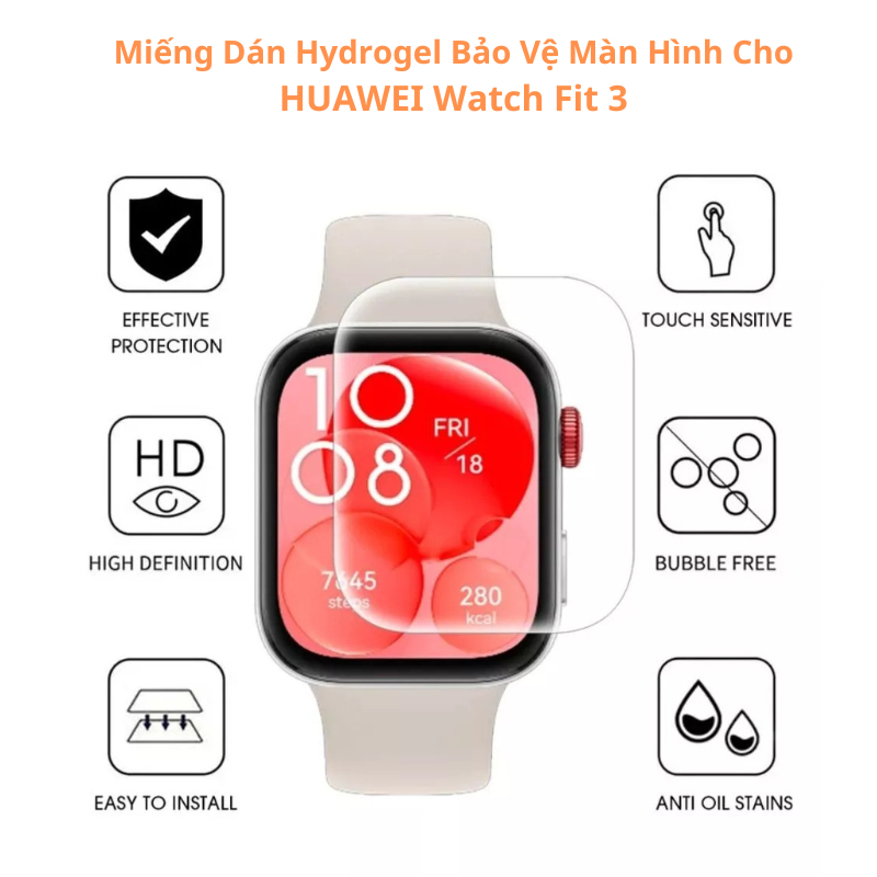 Huawei Watch Fit 3 Miếng Dán Soft Hydrogel HD Phim bảo vệ màn hình ...