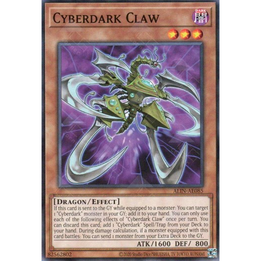 thẻ bài yugioh chính hãng ALIN-AE085 Cyberdark Claw (N) | Shopee Việt Nam