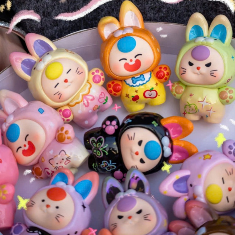 CHÍNH HÃNG Blindbox Beans Baby Three Dopamine rabbit cute - Mô hình ...