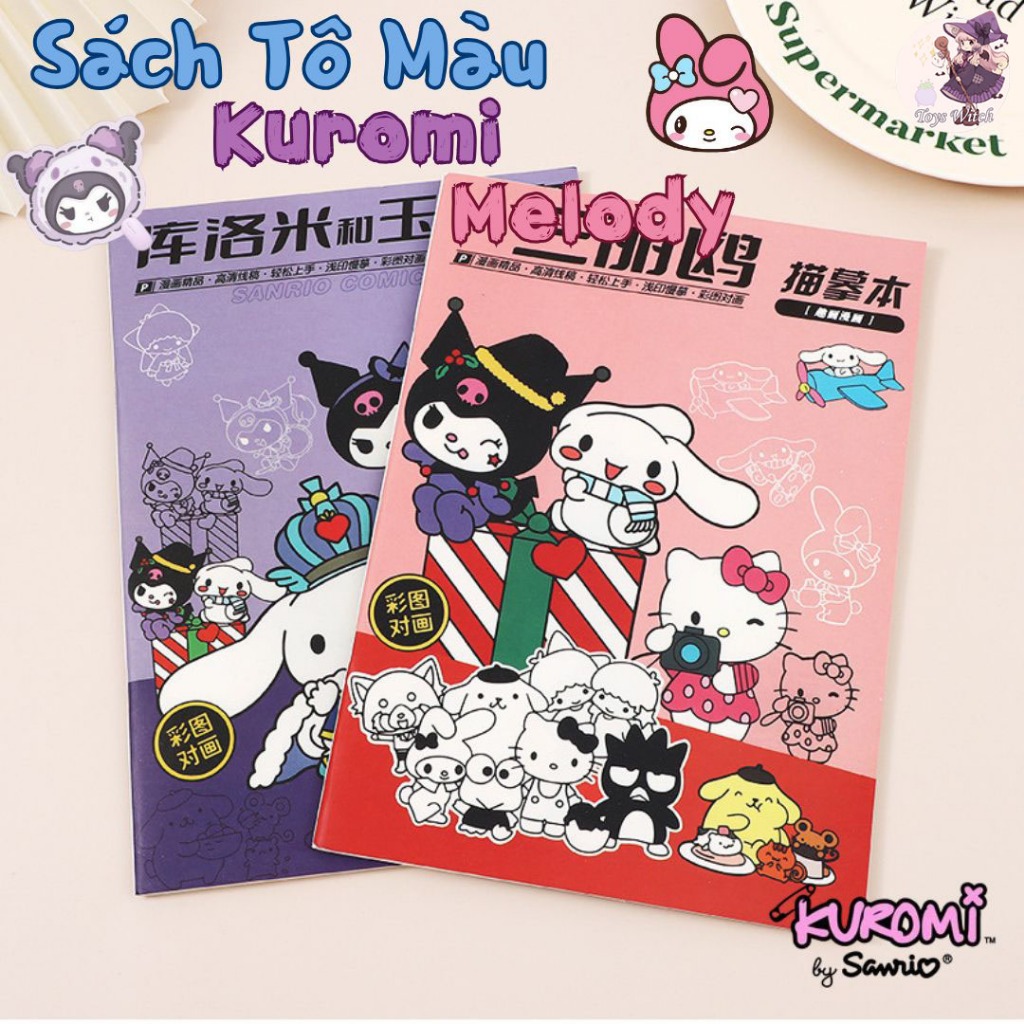Sách Tô Màu Kuromi / Melody / Cinnamonroll Dễ Thương - Vở Tập Tô Với ...