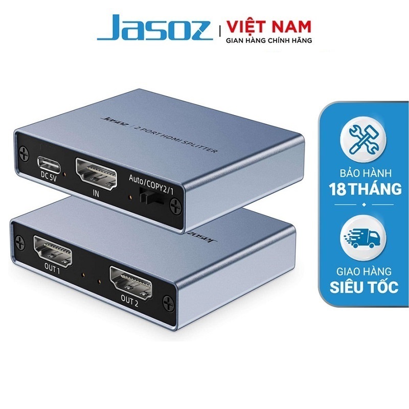 Bộ Chia HDMI 1 ra 2 Hỗ Trợ 4K Full HD chính hãng Jasoz T-G176 - Bảo ...