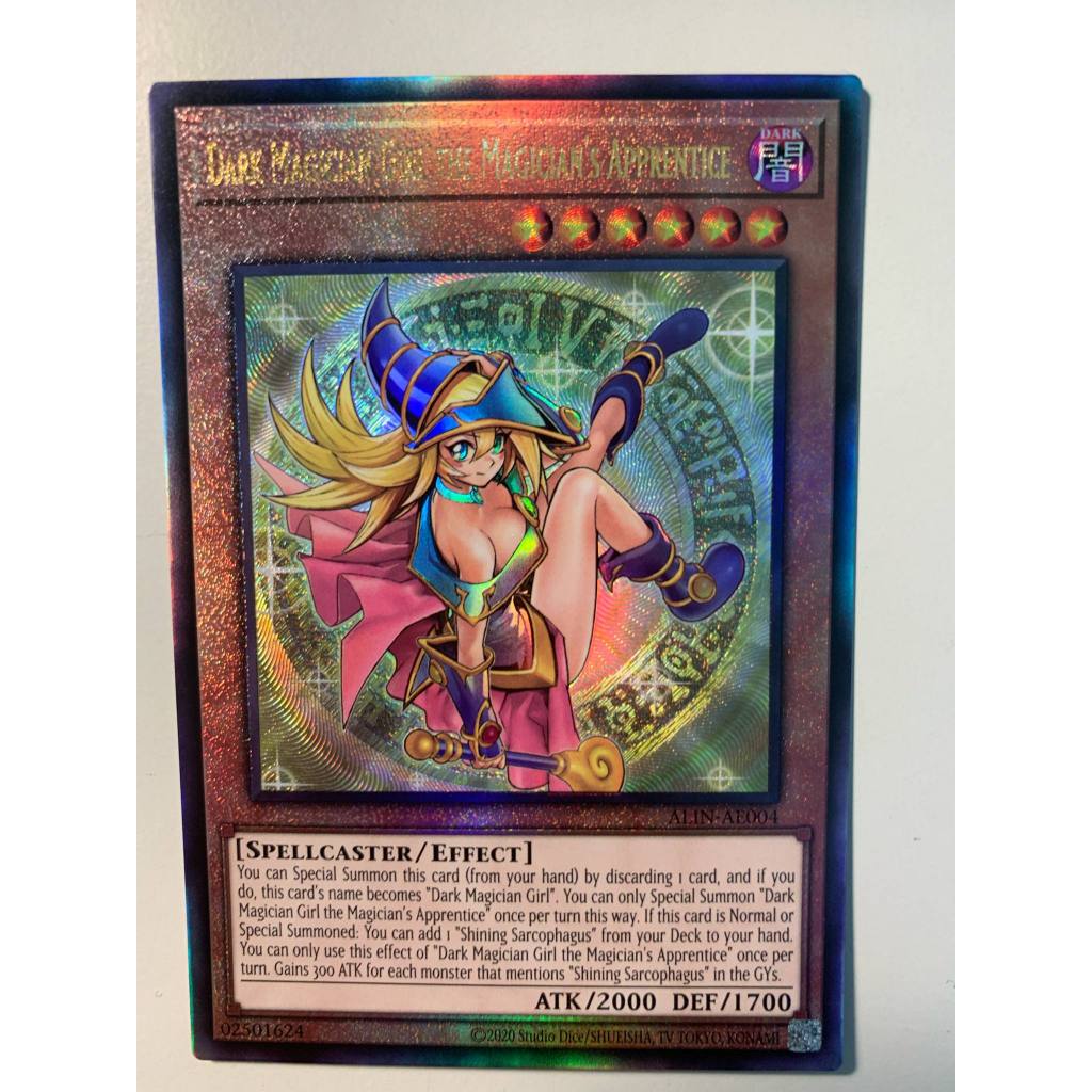 thẻ bài yugioh chính hãng ALIN-AE004 Dark Magician Girl the Magician's Apprentice (UL) | Shopee ...