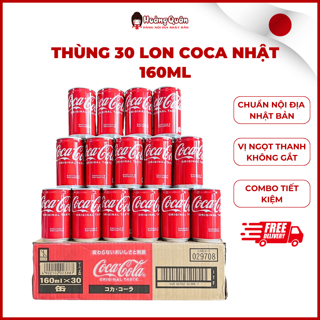 Thùng 30 lon nước ngọt có ga CoCa-Cola mini Nhật Bản 160ml | Hoàng Quân Hàng Nội Địa Nhật ...